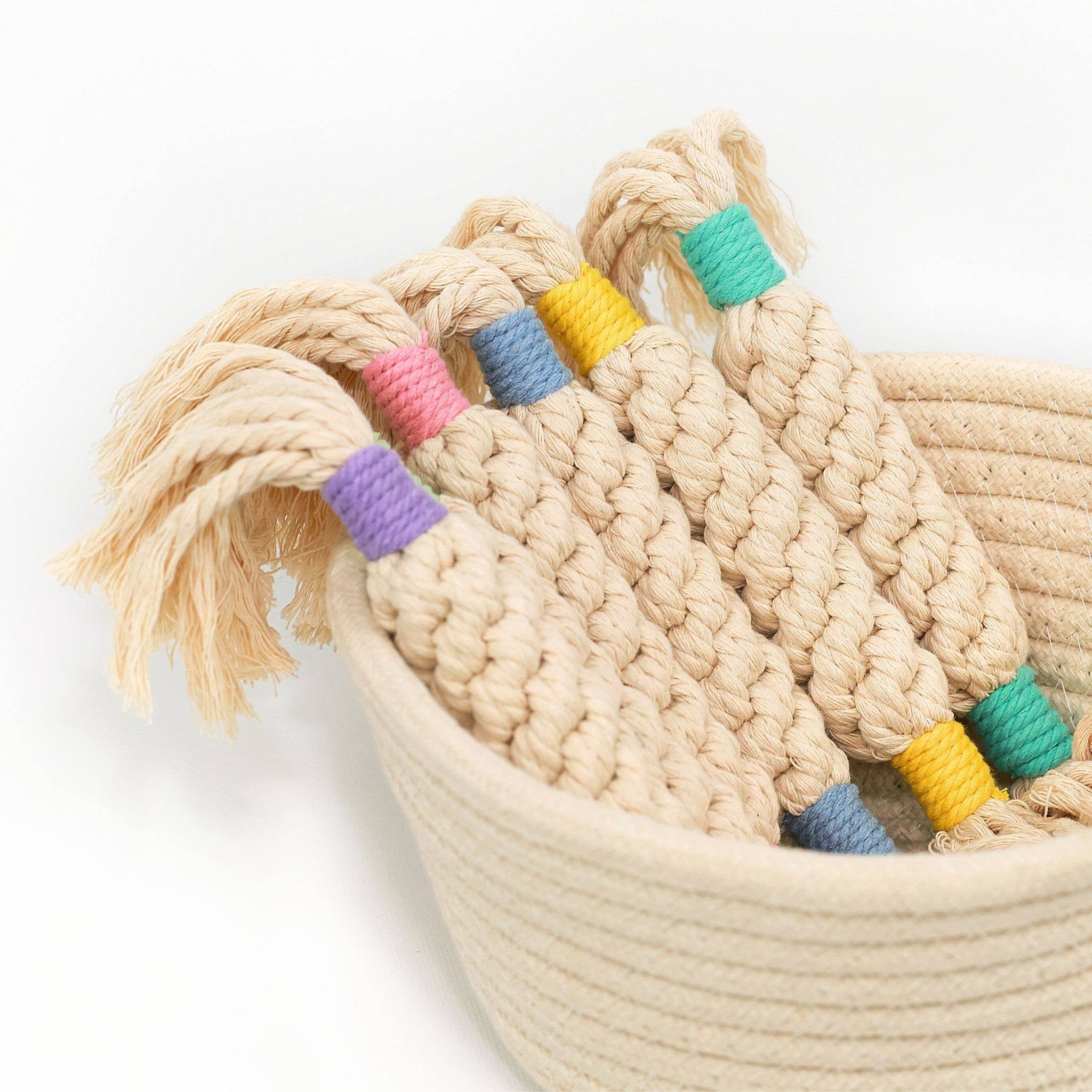 Handmade Sustainable Macrame Candy Dog Rope Toy – Surfside Paws